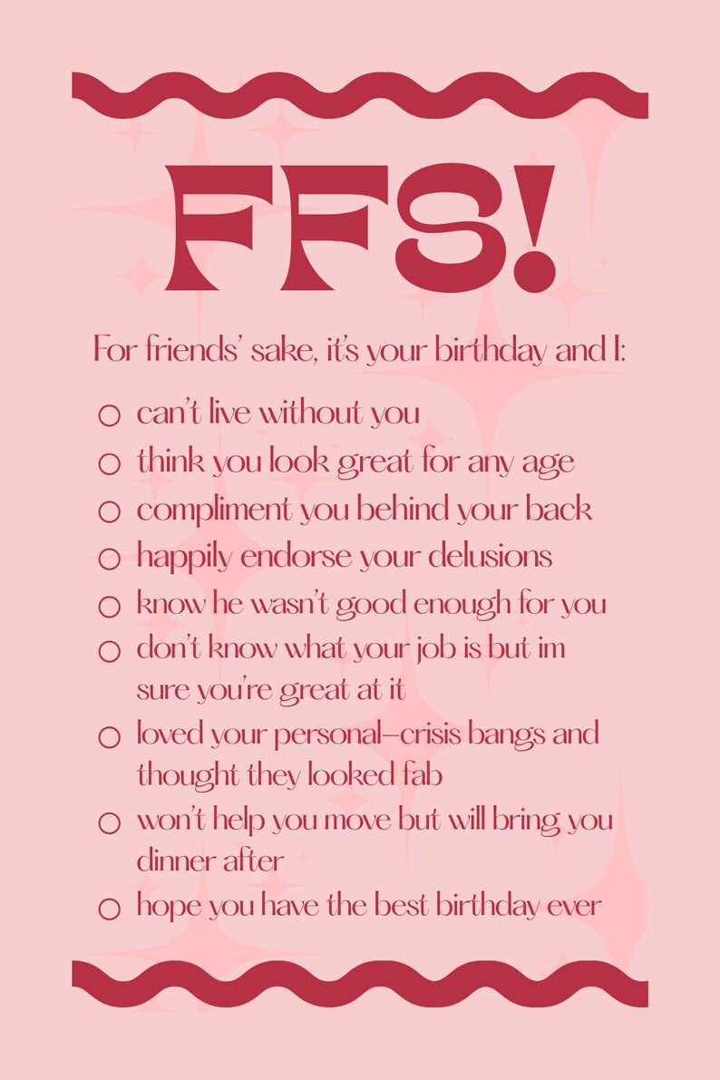 Funny Friendship Birthday Card Template, Editable Canva Checklist Card ...