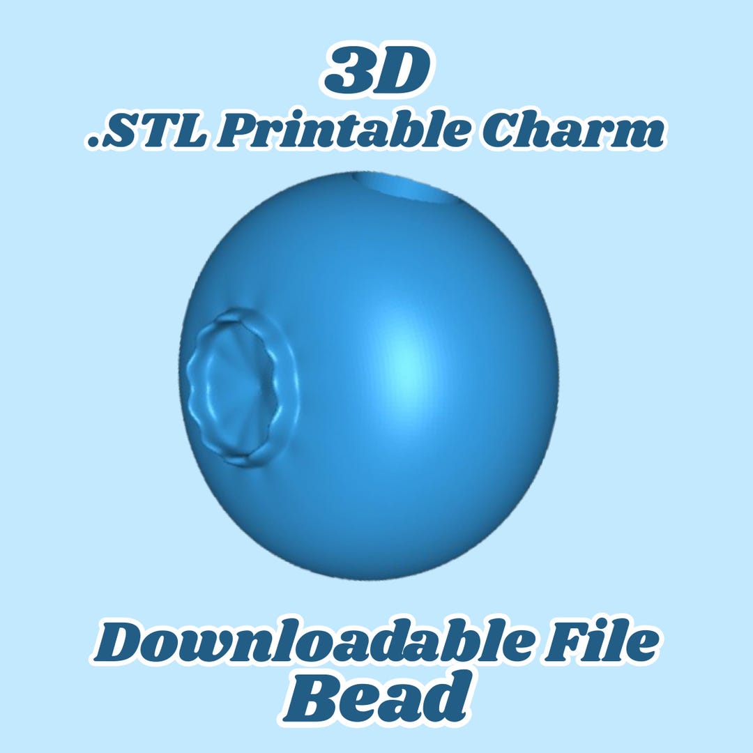 Blueberry Bead Charm STL File: 3D Print Jewelry, Earrings, Keychains ...