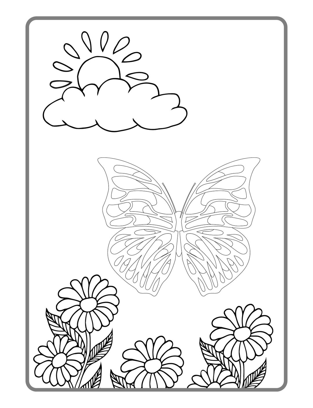 5 X Butterfly Coloring Pages for Adults and Children - Etsy