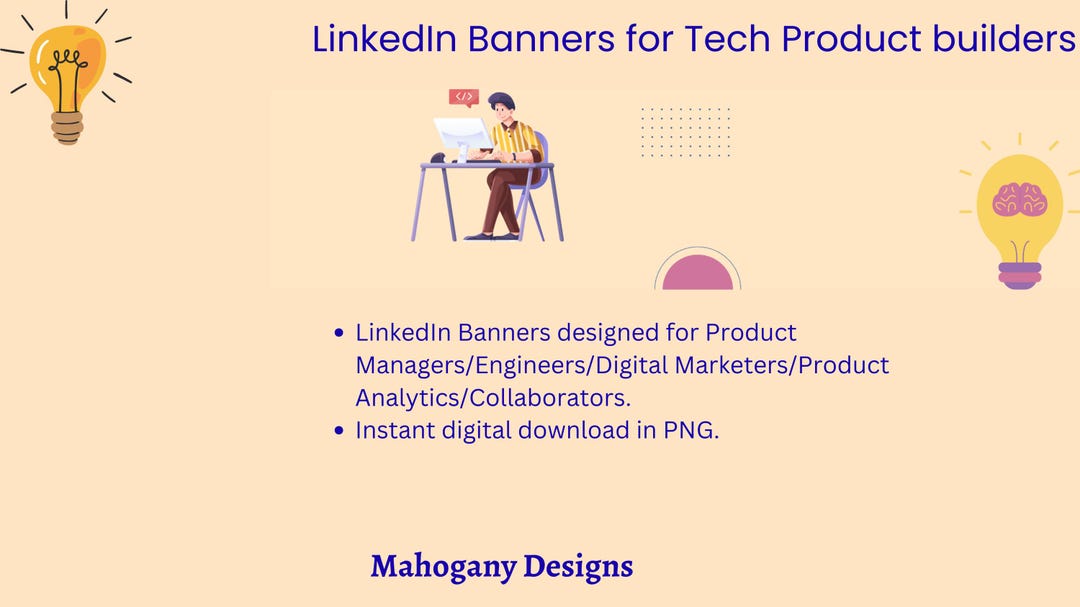 Linkedin Banner for Tech Product Builders| Instant Digital Download ...