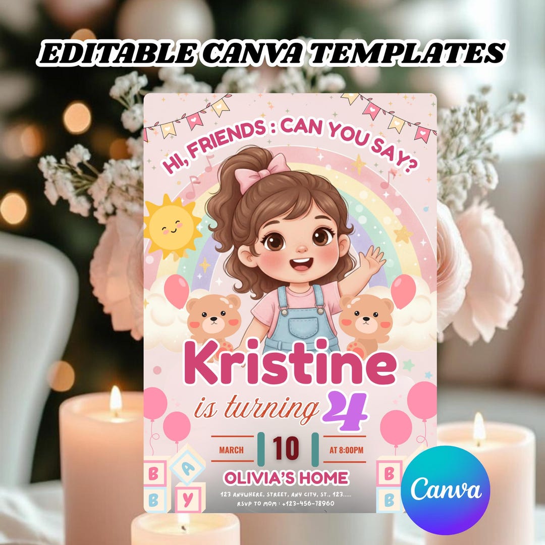 Ms Rachel Invitation, Ms Rachel Birthday Invitation, Digital Invitation ...