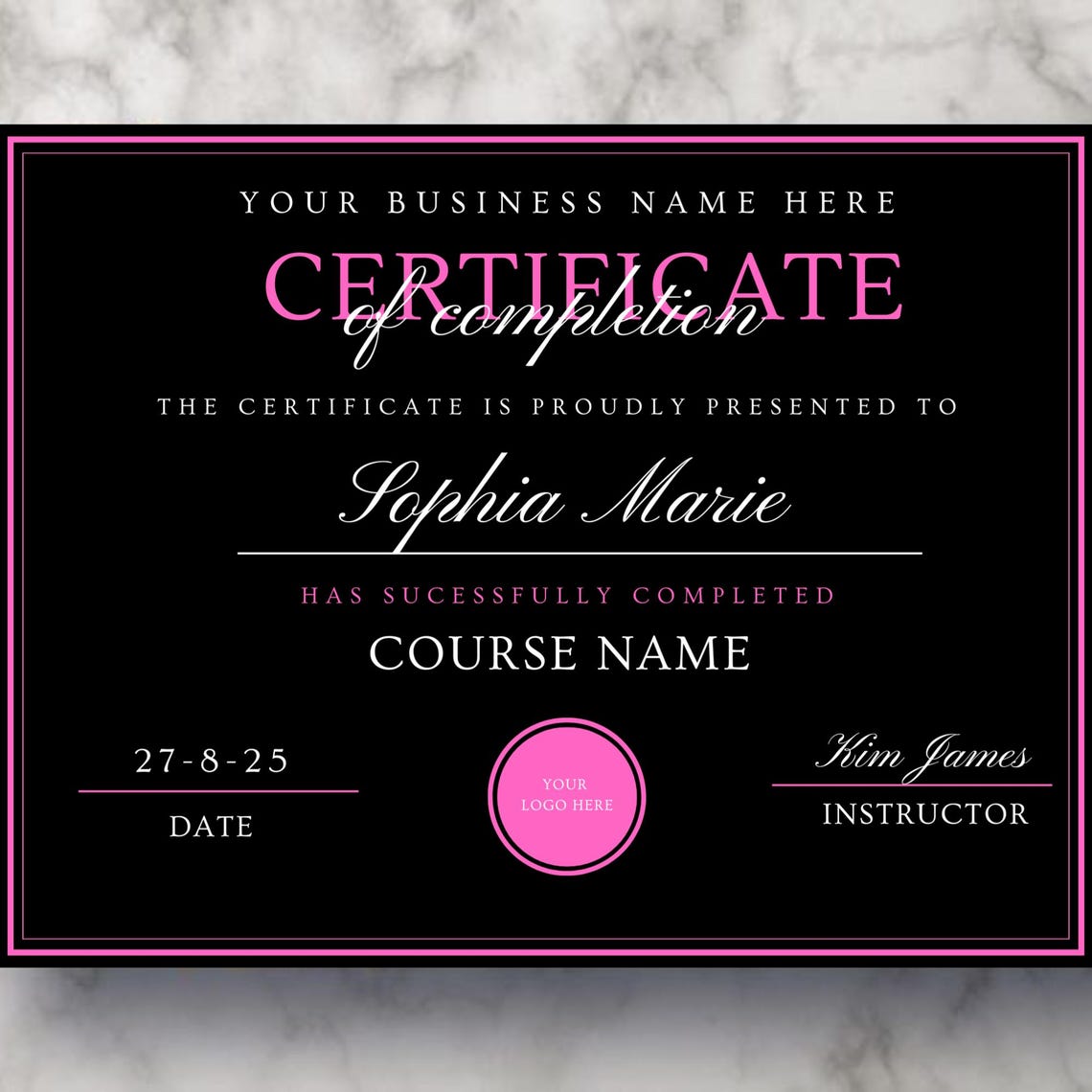 Editable Makeup Artist Certificate Template: Lash & Beauty Course ...