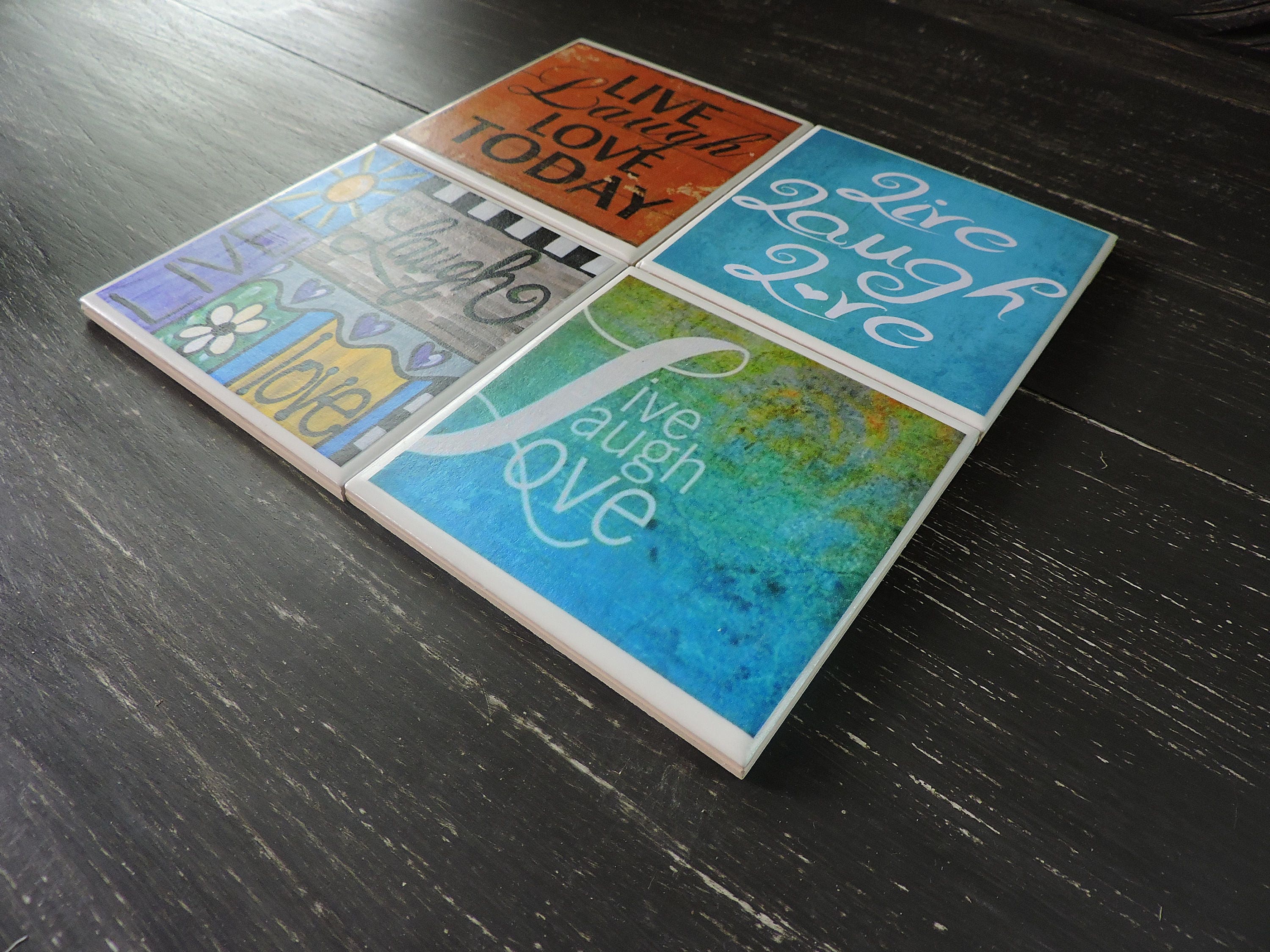 Coasters, Ceramic Coasterlive Laugh Love, House Decor, Home Decor ...