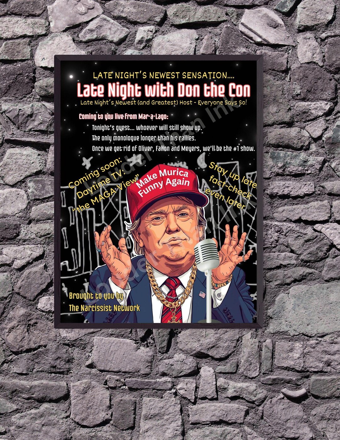 Political Satire Art Print: Trump 'don the Con' Late Night Show Spoof ...