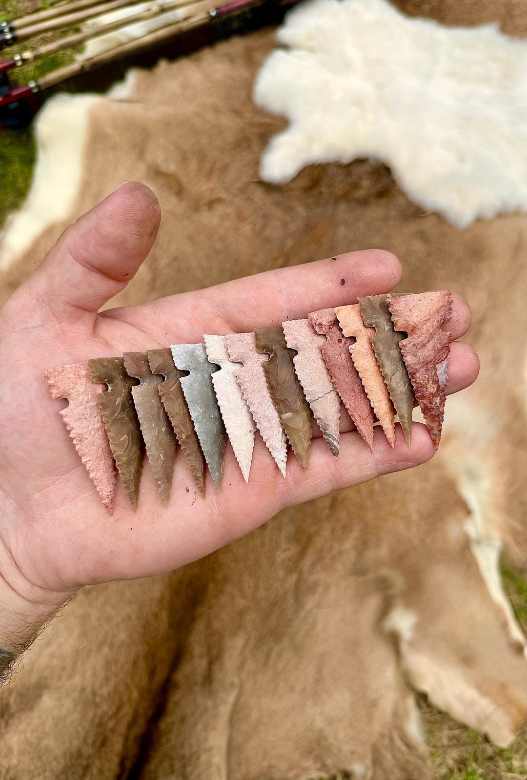 Handmade Flint Arrowheads – Primitive Hunting Tools – Authentic Stone Arrow Heads – Stone ...