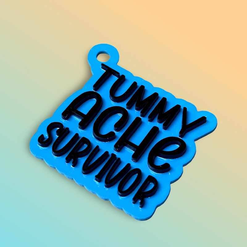 Tummy Ache Keychain - Etsy