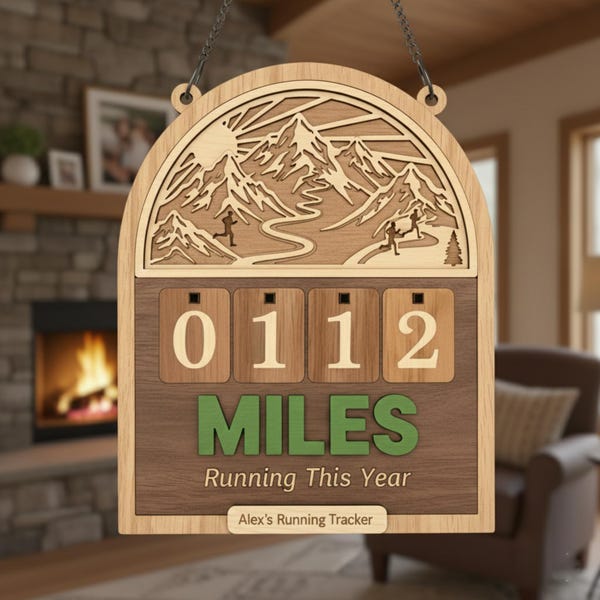 Miles Run Tracker Sign - Etsy UK