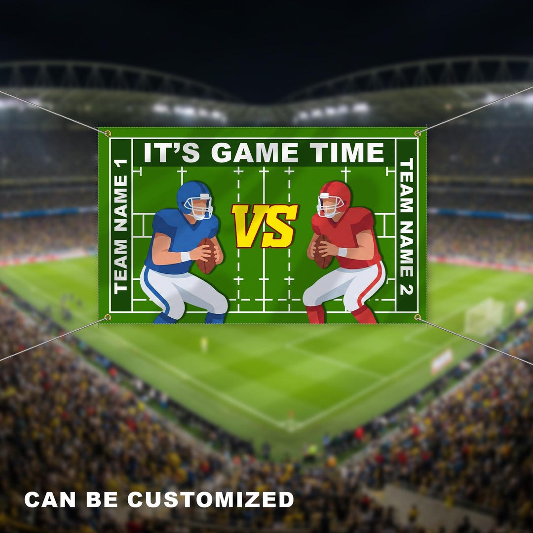 Personalized Football Banner: Custom Team Name Matchup Design - Etsy