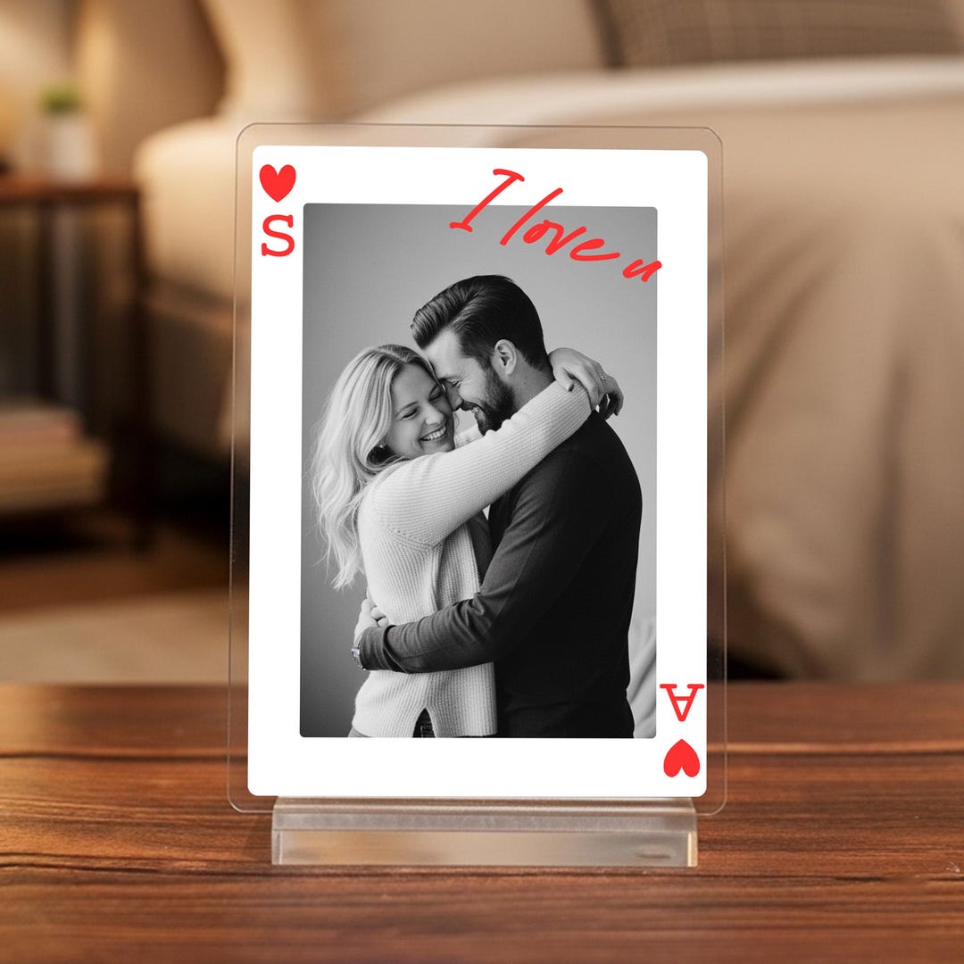 Custom Playing Card Acrylic Photo Plaque: Personalized Couple ...