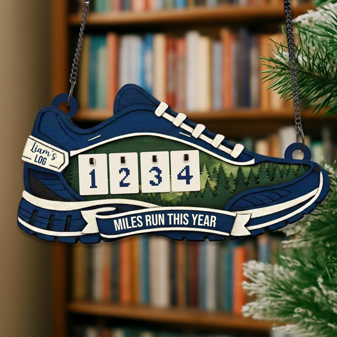 Personalized Running Shoe Miles Tracker Wood Sign: Custom Runner ...