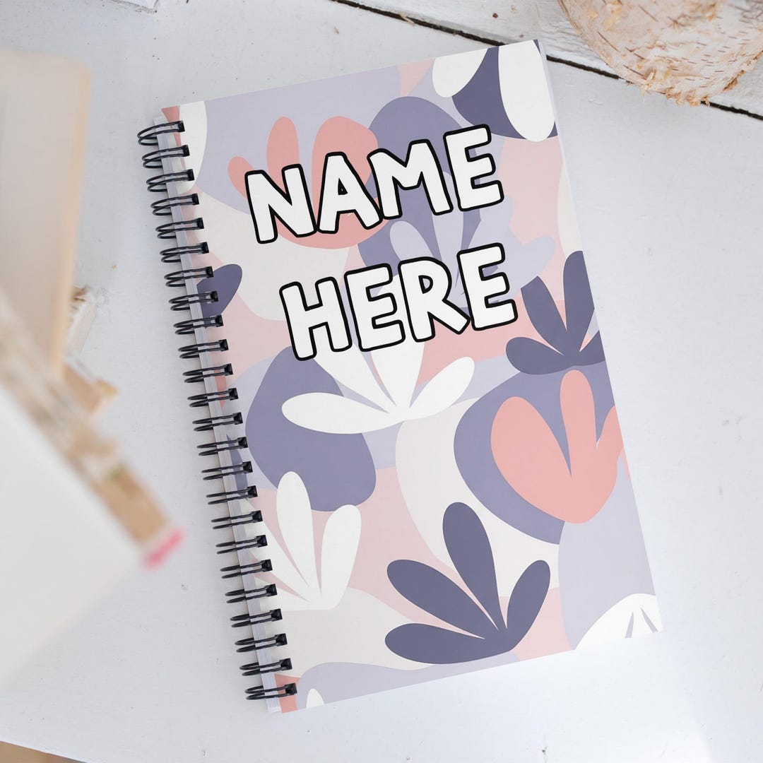 Custom Name Flower Notebook, Personalized Floral Notebook, Custom ...