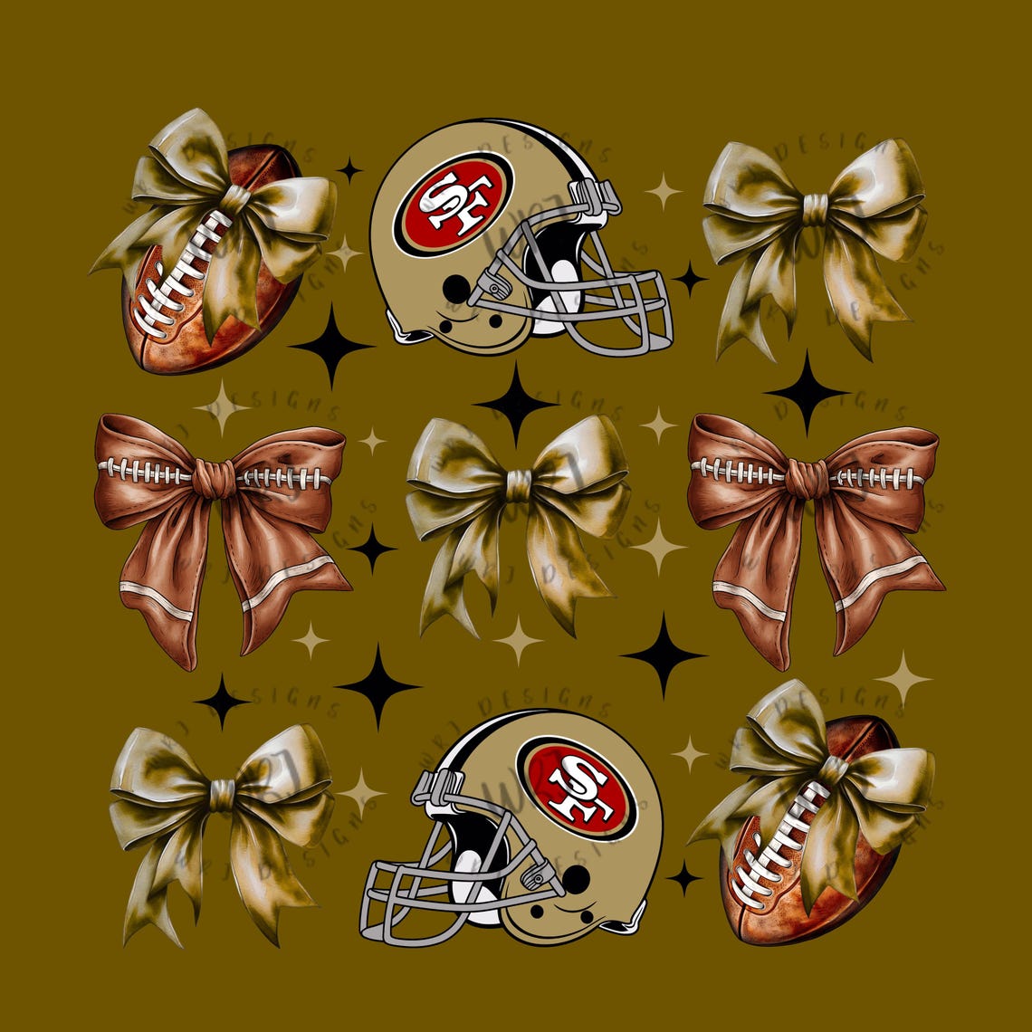 SF Football & Bow Png: Team Spirit Design (digital Download) - Etsy