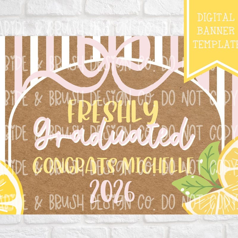 Freshly Graduated Banner - Etsy