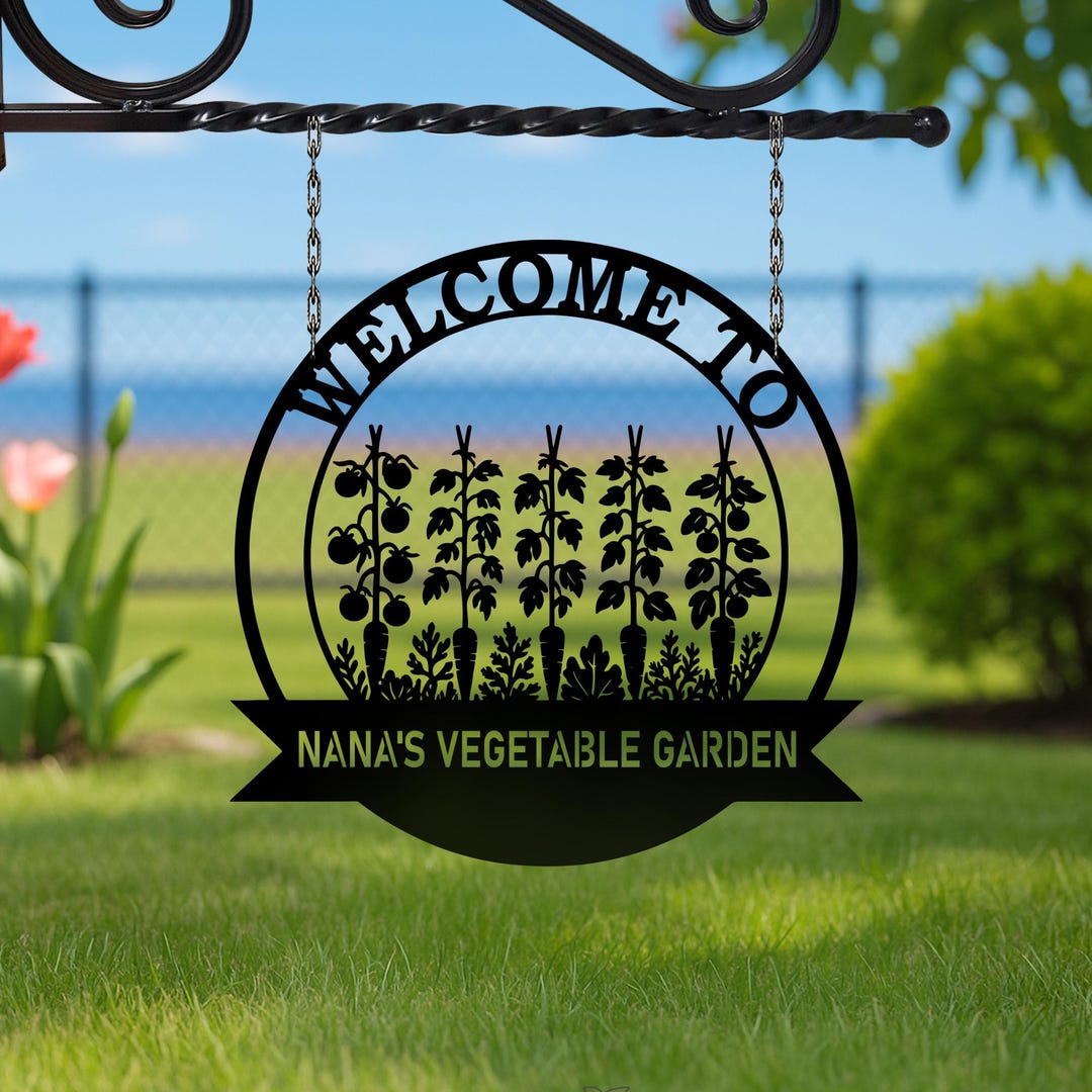 Custom Veggie Garden Sign, Metal Vegetable Garden Plaque, Outdoor ...