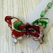 Lampwork Glass Butterfly Fan Pull Red Silver Gold & Green - Etsy