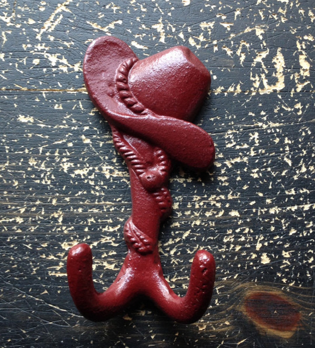 Western Cowboy Hat, Hand Painted Wall Hook Decorative Western Wall ...