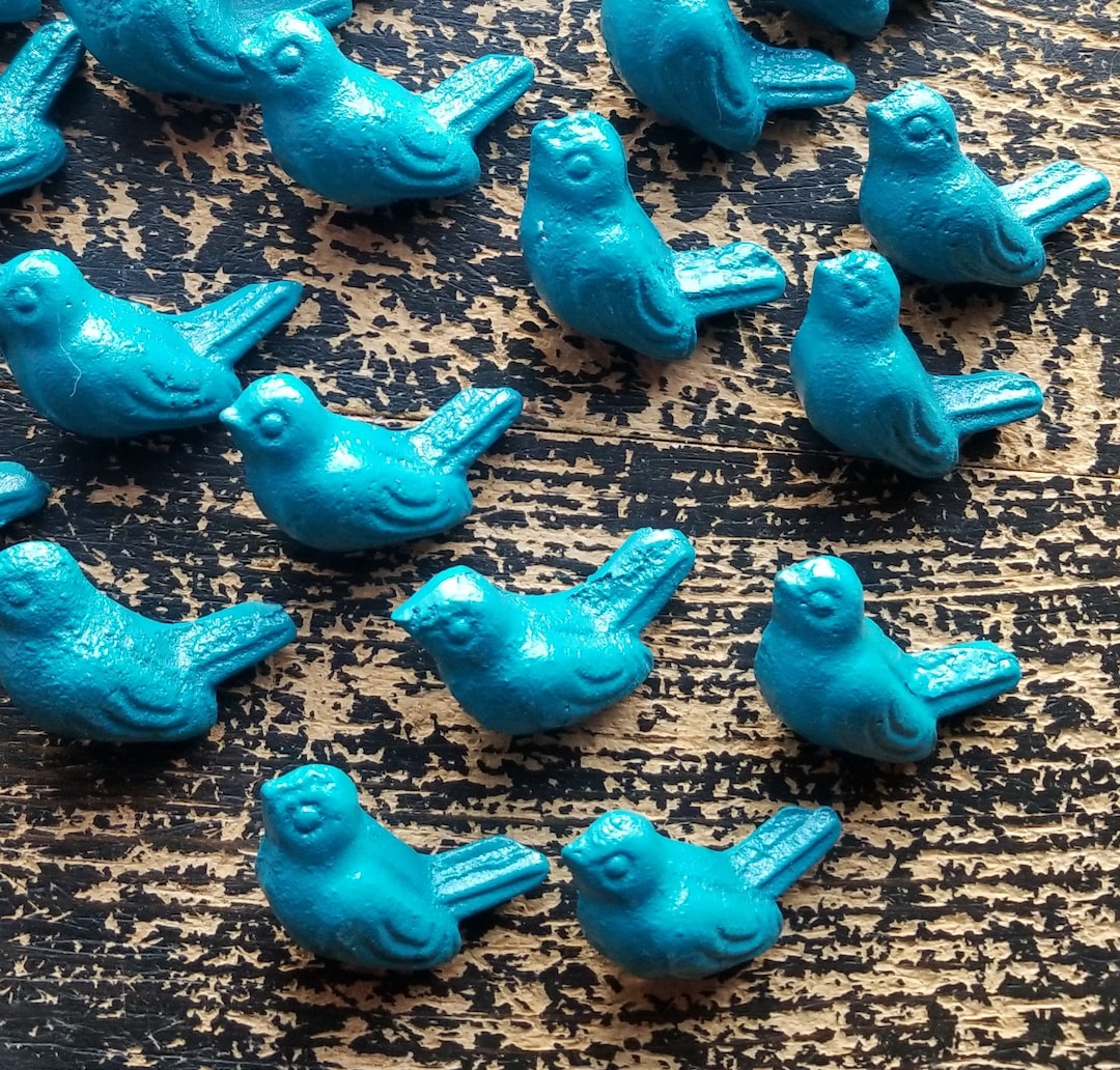 Teal Bluebird Cast Iron Knob: Rustic Drawer Pull, Curtain Tieback - Etsy