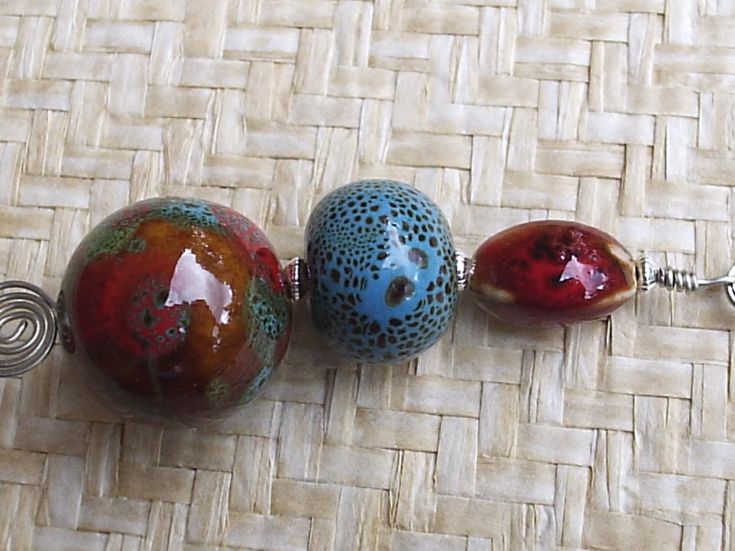 Beaded Ceramic Ceiling Fan Pull Brown Blue Red - Etsy