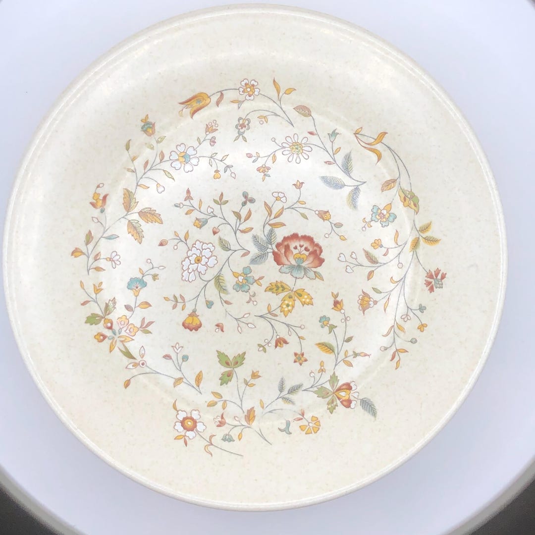 Vtg Temper-ware Lenox Merriment Dinner Plates Floral Beige Cottagecore ...