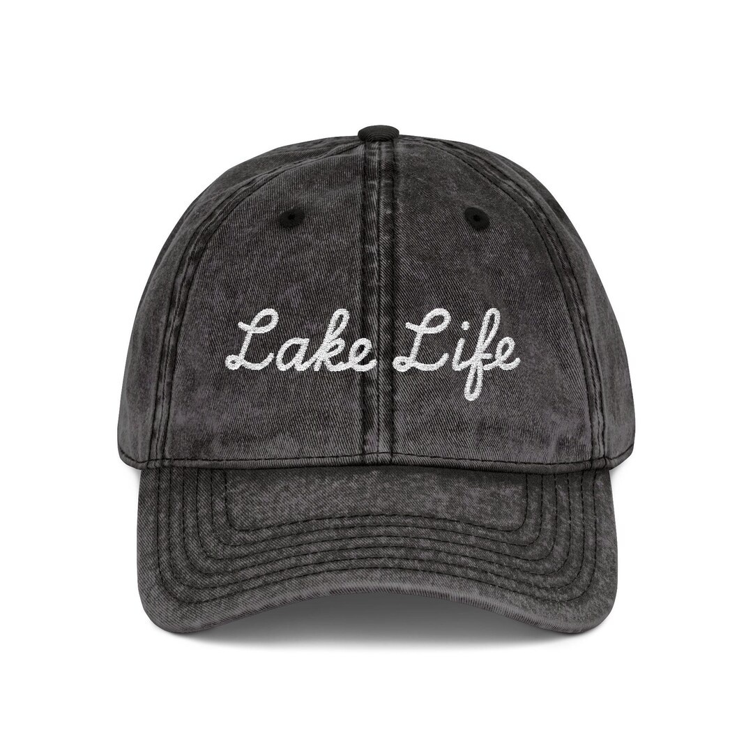 Vintage Embroidered Lake Life Cap: Washed Cotton Twill - Etsy