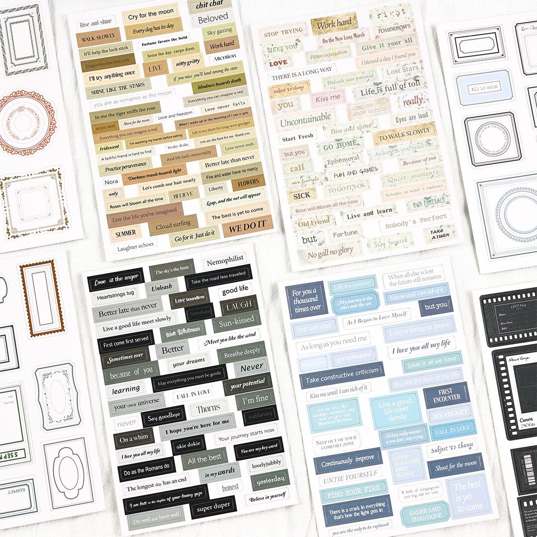 Inspirational Quote Sticker Set ，words Stickers, Quote Stickers ...