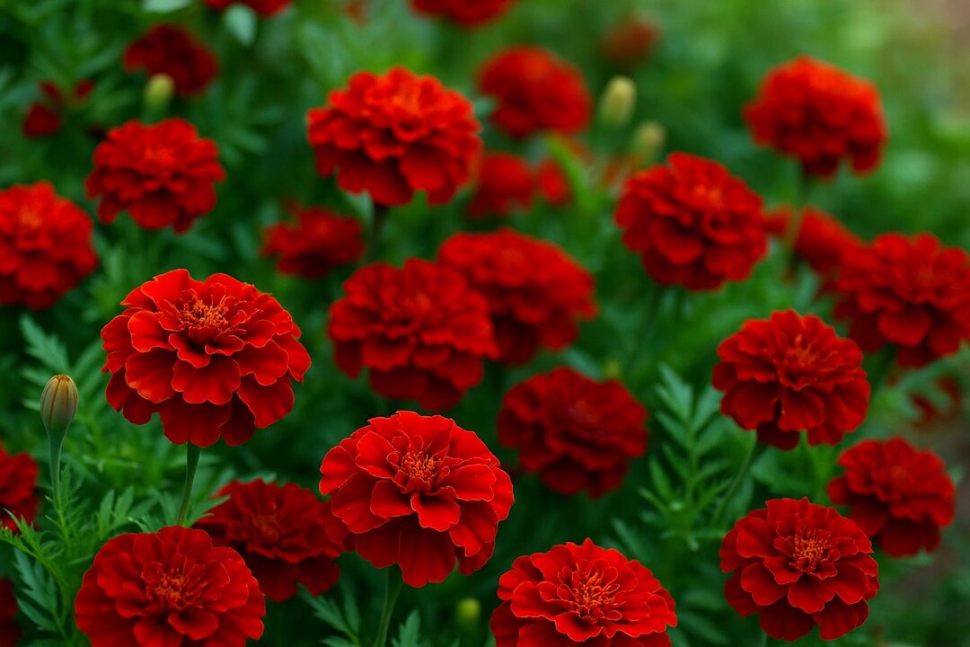 25 French Fireball Marigold Seeds - Tagetes Patula, Fiery Red-orange ...