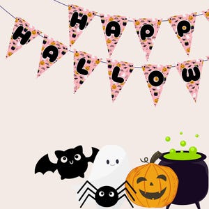 Happy Halloween Banner Printable Download Mix & Match Cute Pastel ...