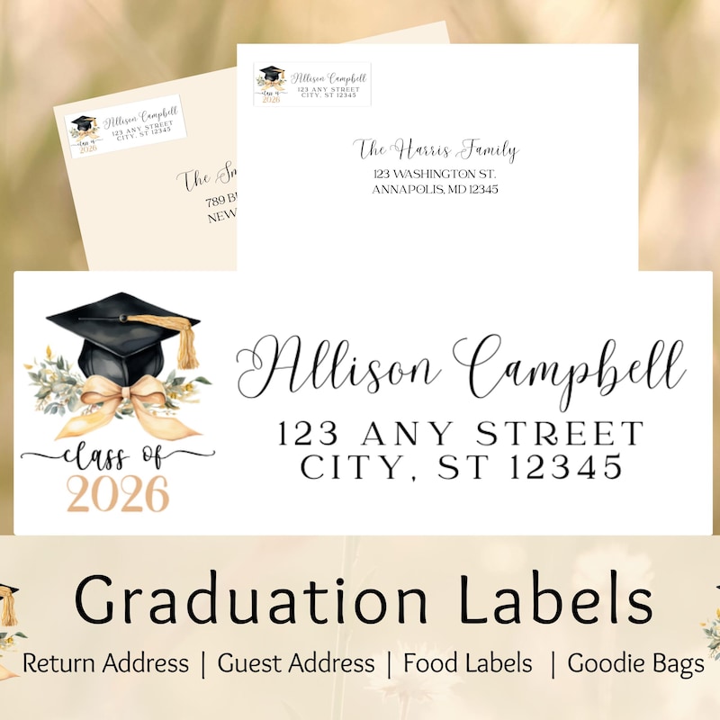 Graduation Return Address Labels - Etsy