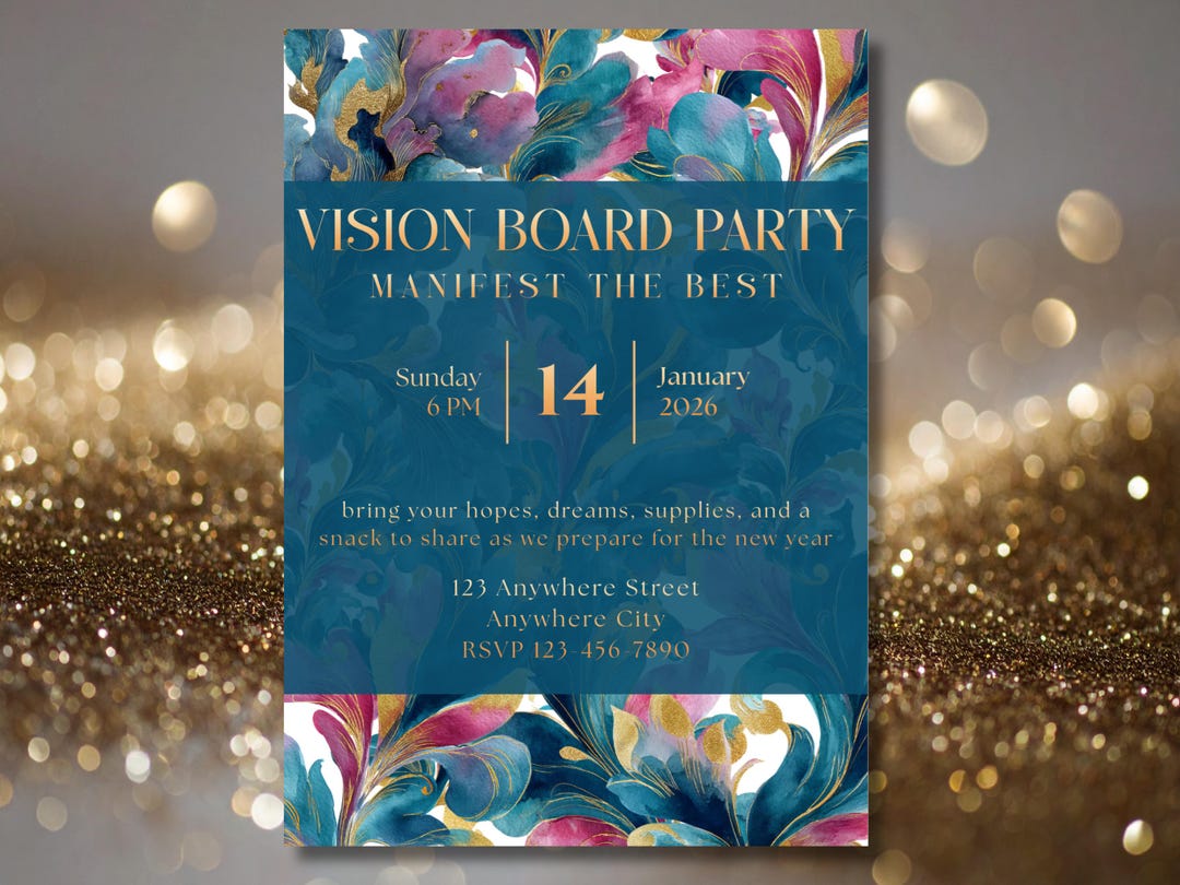 Vision Board Flyer | Vision Board Invite | Vision Board 2026 Party ...