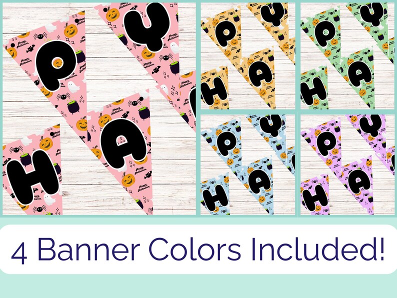 Happy Halloween Banner Printable Download Mix & Match Cute Pastel ...