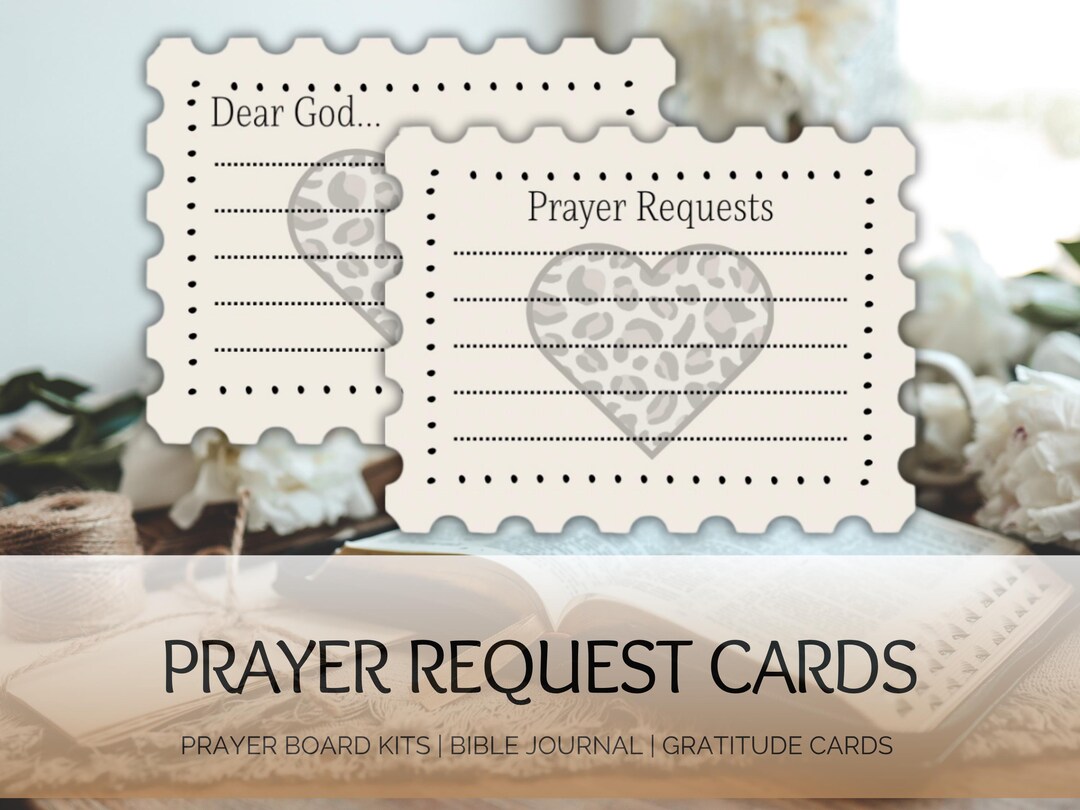 Prayer Request Cards | Prayer Board Kit Printable | Cheetah Print ...