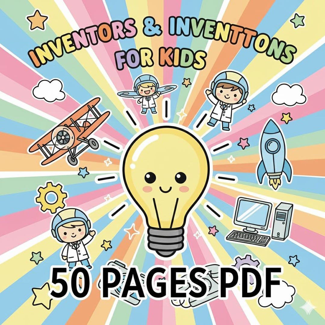 Inventors & Inventions Coloring Book for Kids | Learn and Color STEAM ...
