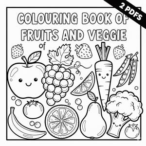 Fruit & Veggie Coloring Book | Kids Learning Activity | Printable ...