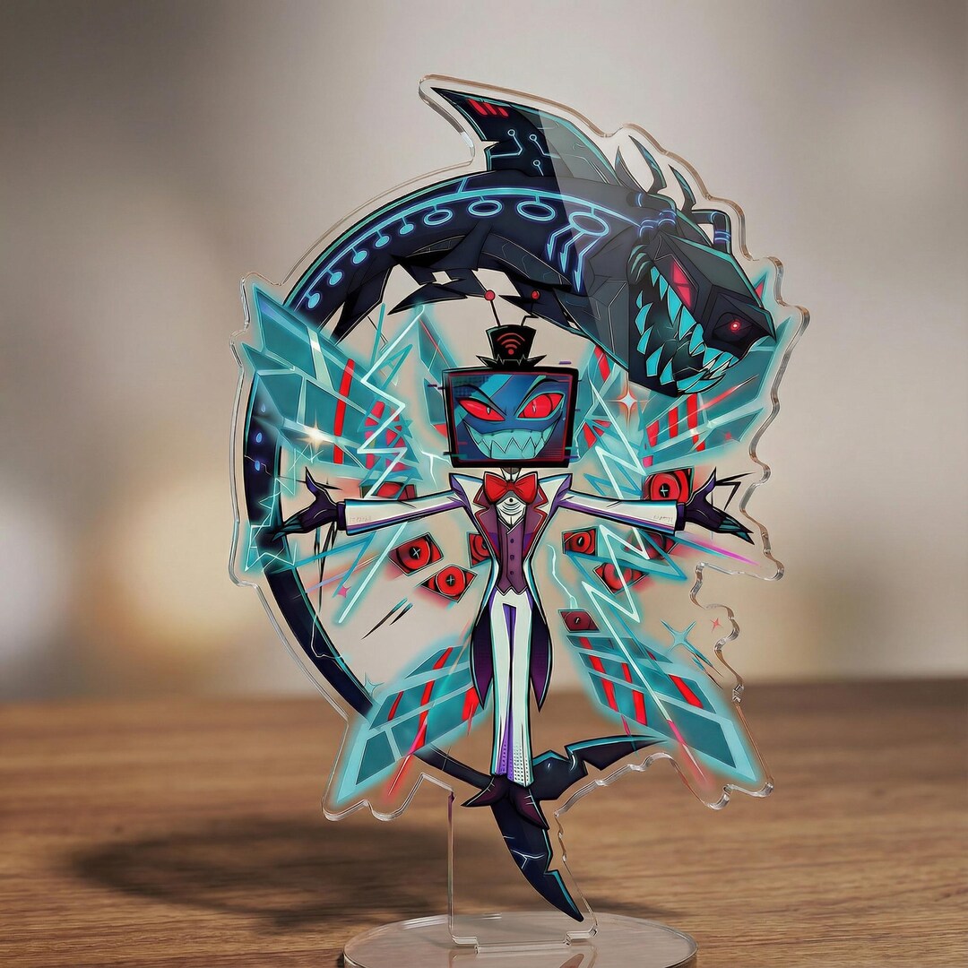 Hazbin Hotel Resist Vox Standee, TV Demon Fanart, Radio Demon Desk ...
