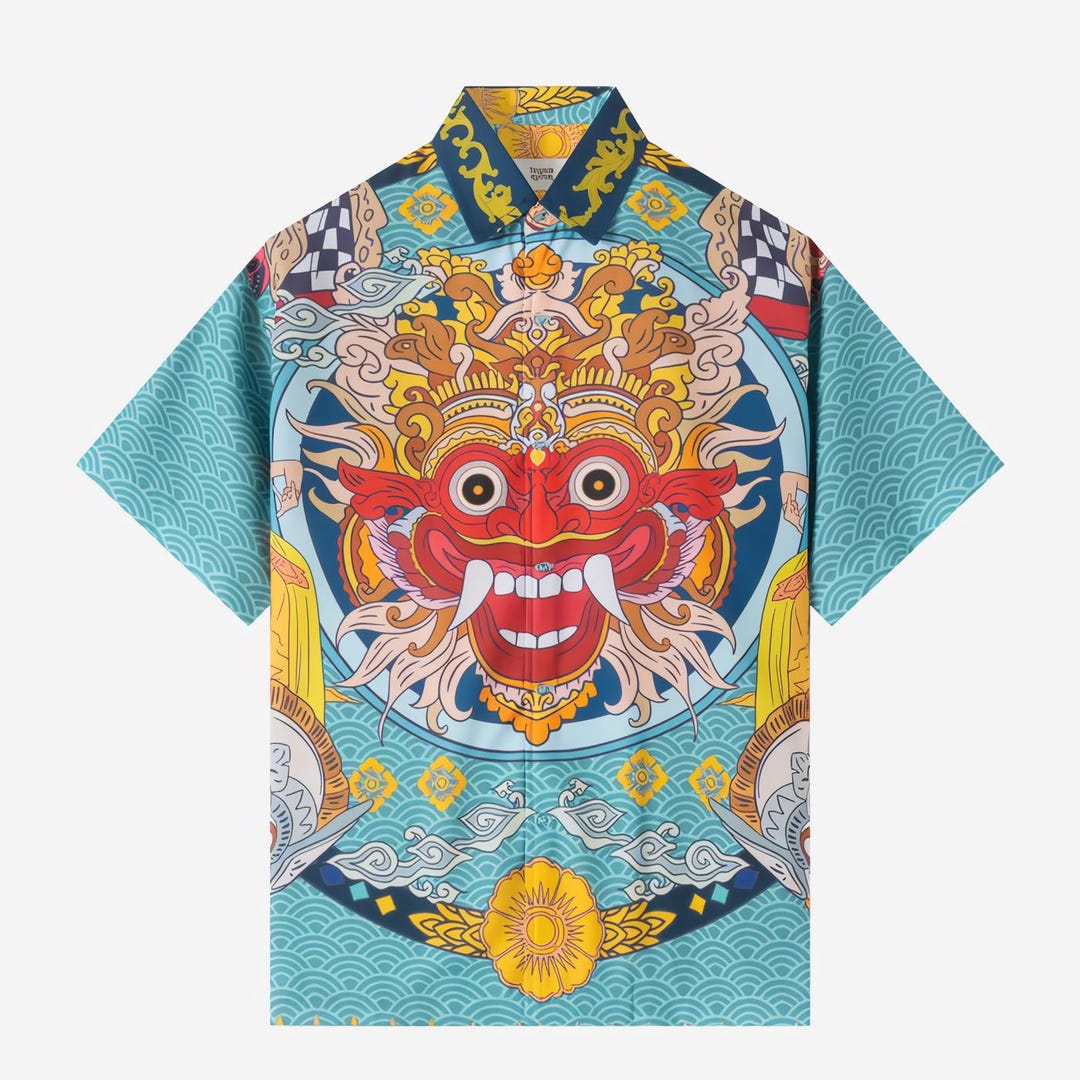 Balinese Barong Batik Shirt: Indonesian Cultural Motif - Etsy