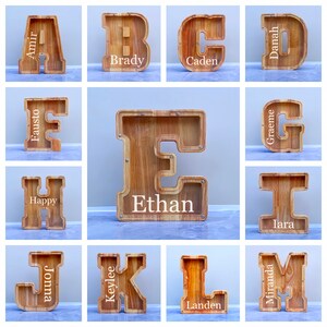 Personalized Name Piggy Bank,wooden Letter Piggy Bank, Money Box, Gift ...