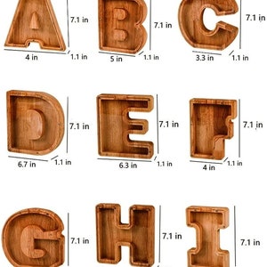 Personalized Large Wooden Kids Letter Piggy Bank Custom Name Coin Bank ...