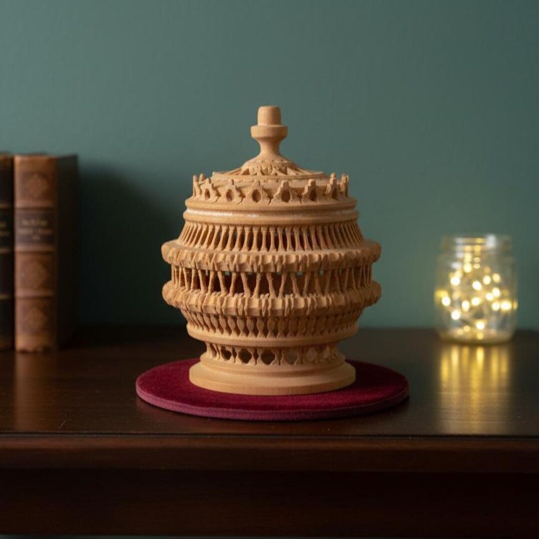 Vintage Carved Wood Filigree Box Lidded Trinket Dish, From Austria - Etsy