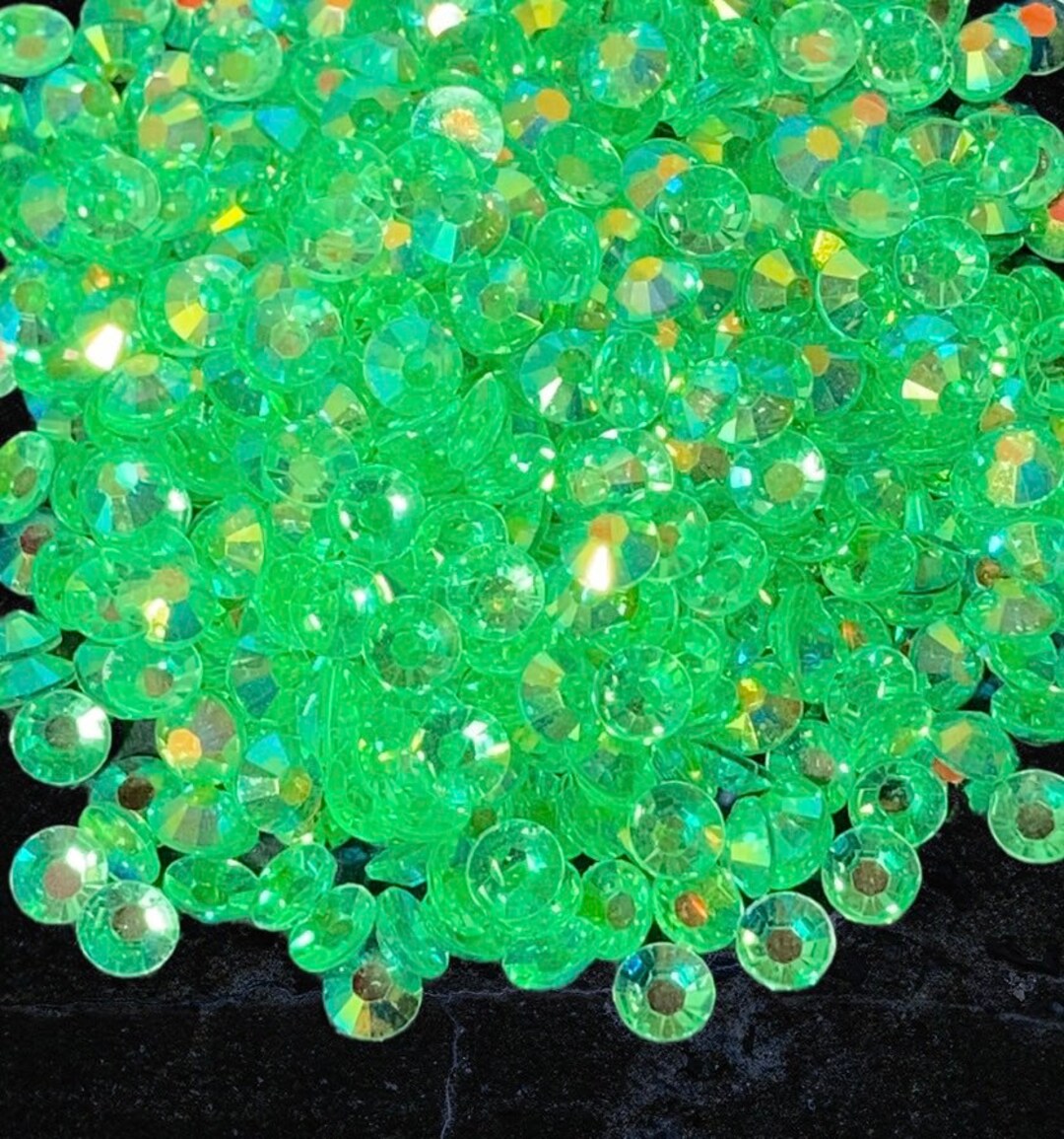 Light Peridot AB Transparent Clear Rhinestones Jelly Non Hot - Etsy
