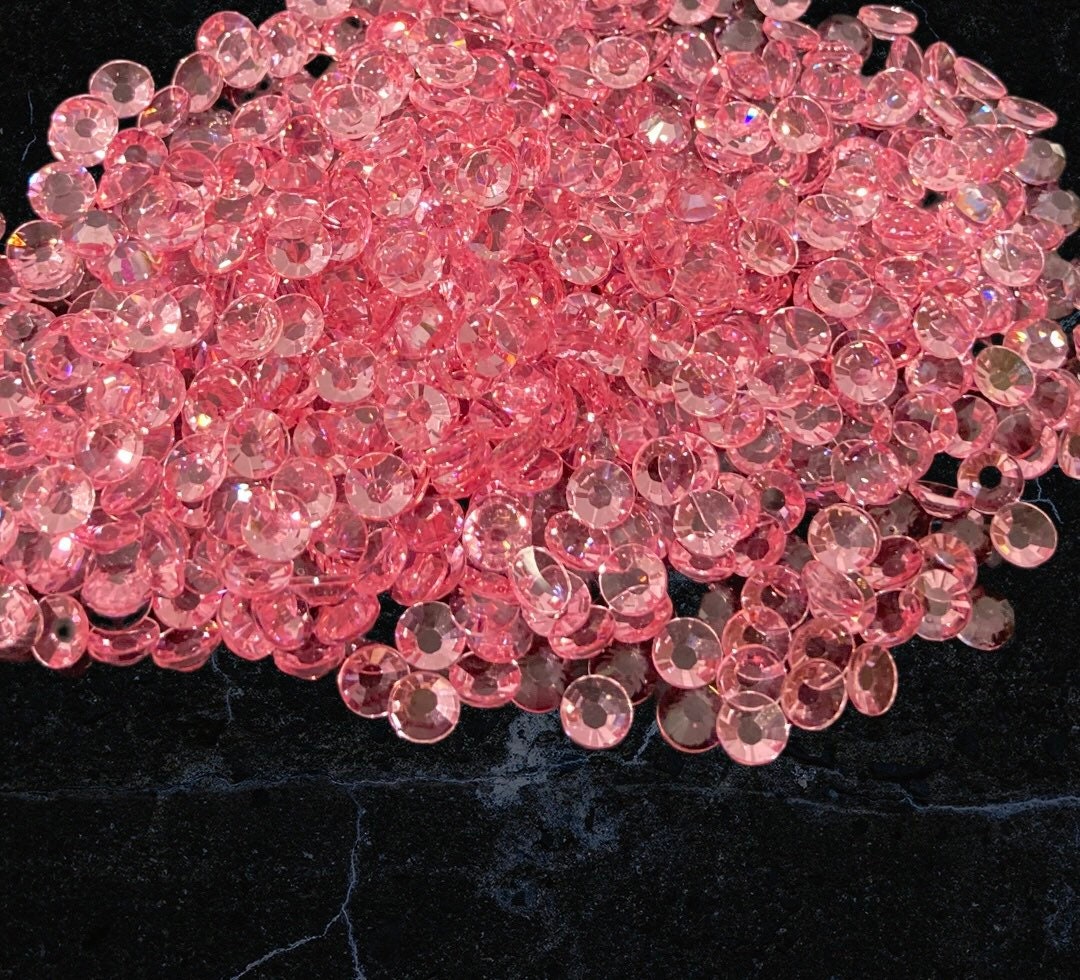 Light Pink Transparent Clear Rhinestones Jelly Non Hot Fix / Glue on ...