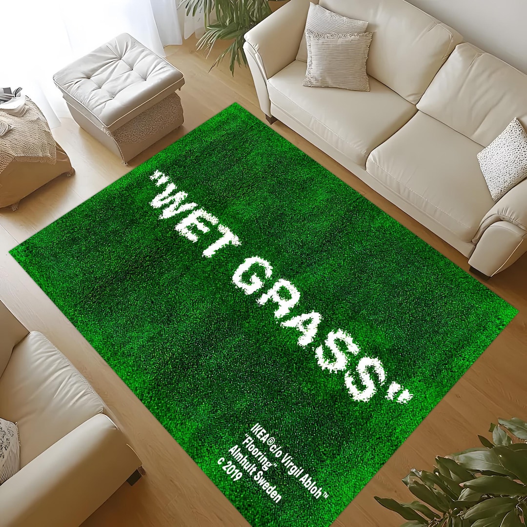 Green Grass Effect Rug: Modern Living Room Decor, Velvet Top - Etsy