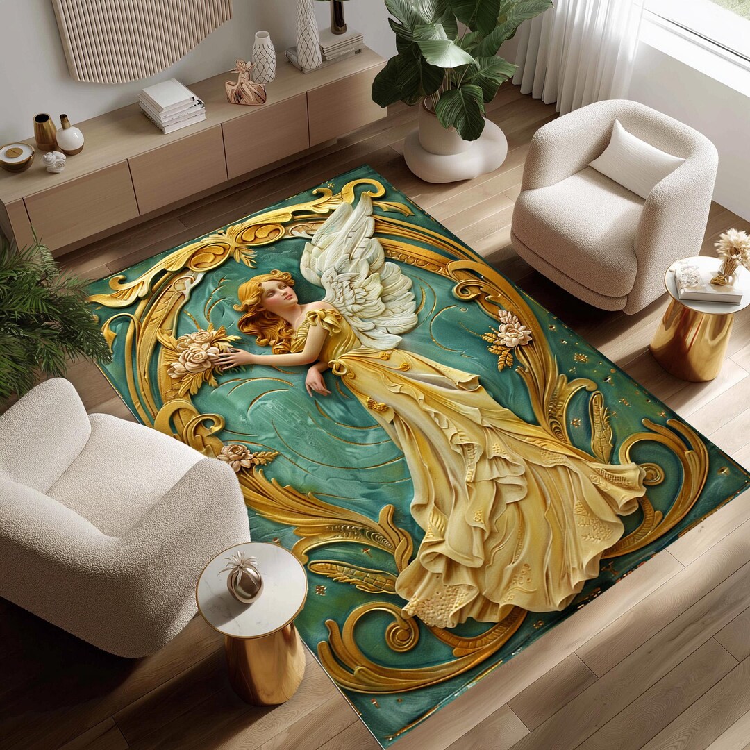 Angel Rug: Velvet Spiritual Living Room Accent Decor - Etsy
