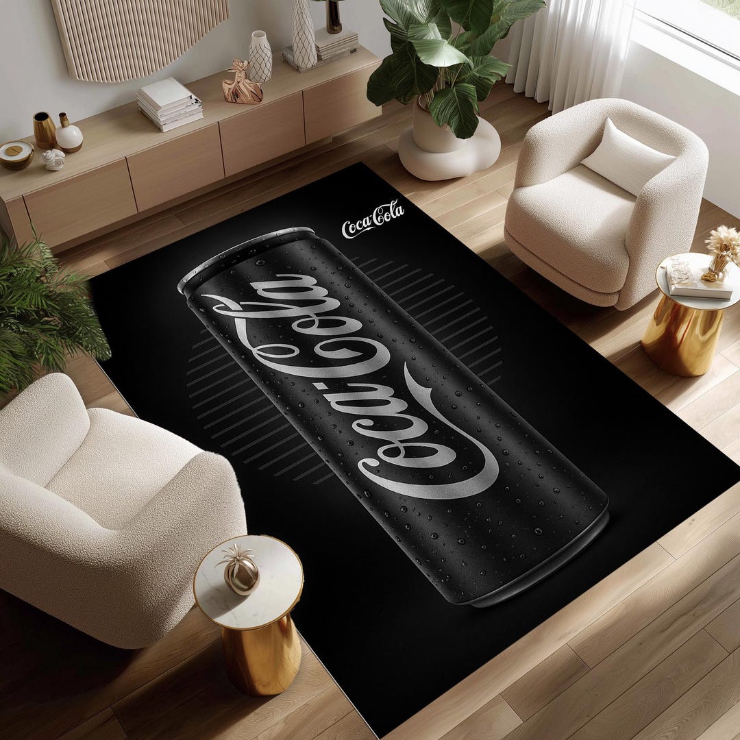 Coca Cola Logo Rug, Pop Art Carpet, Gamer Room Decor - Etsy