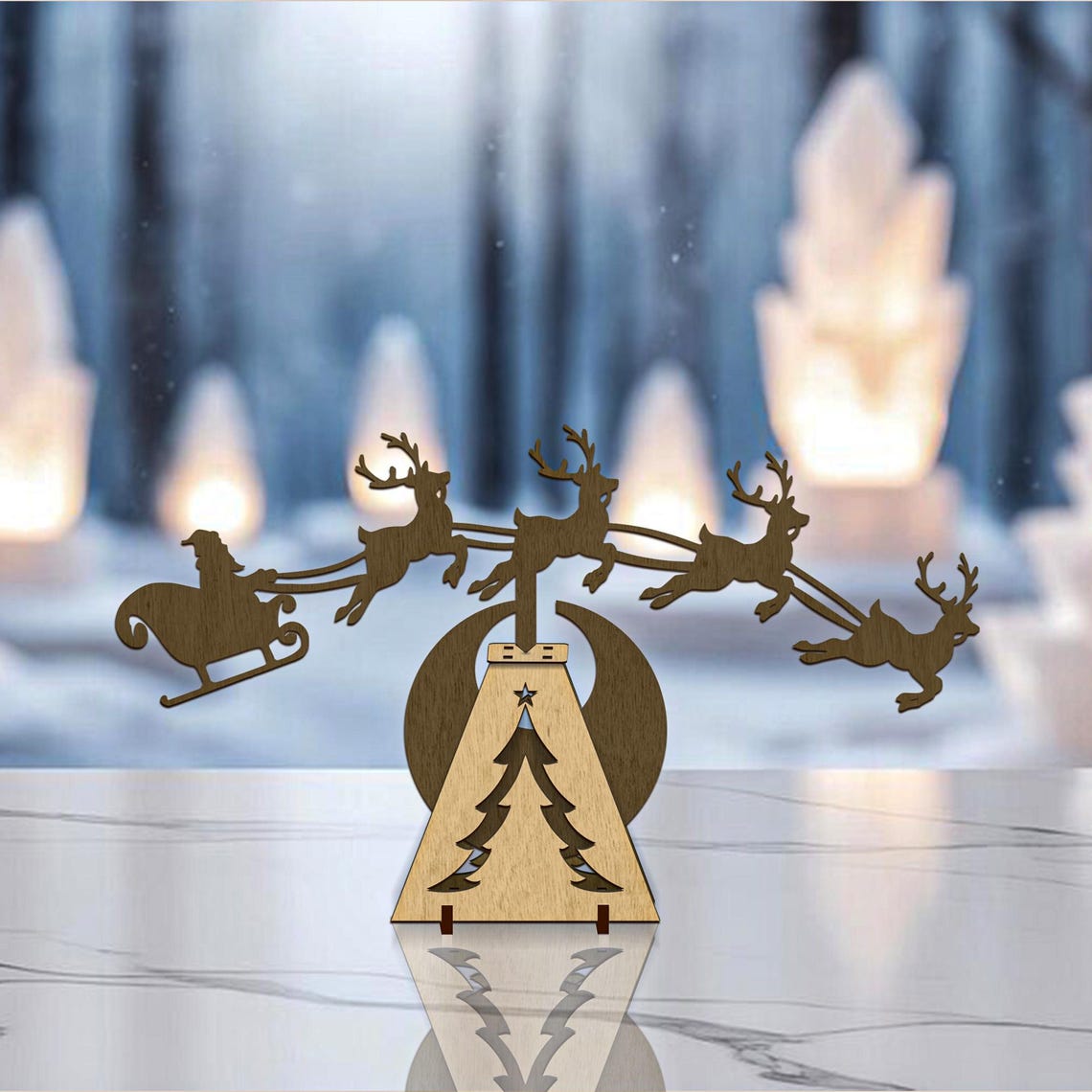 Rocking Santa Claus Laser Cut File, Christmas Tree Gift, Santa Svg ...