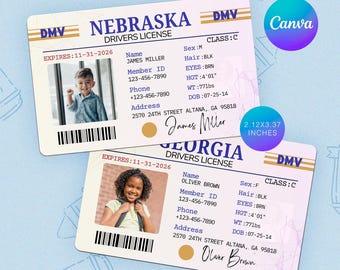 Drivers License Editable Template, Kids Play Driver License, Child ...