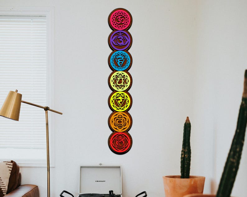 Sacred Chakra Set Vector File, Yoga Room and Home Decor, Spiritual ...