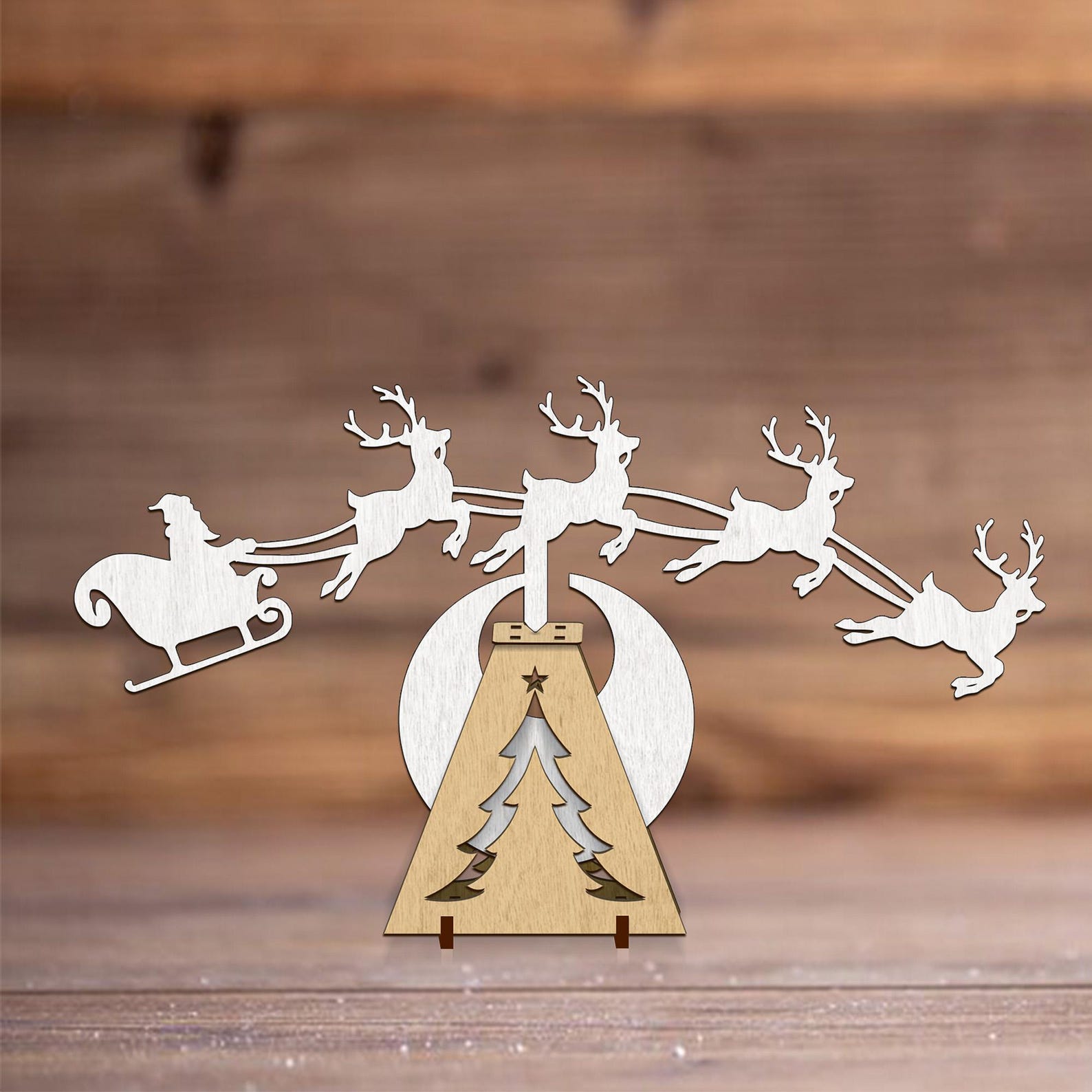 Rocking Santa Claus Laser Cut File, Christmas Tree Gift, Santa Svg ...