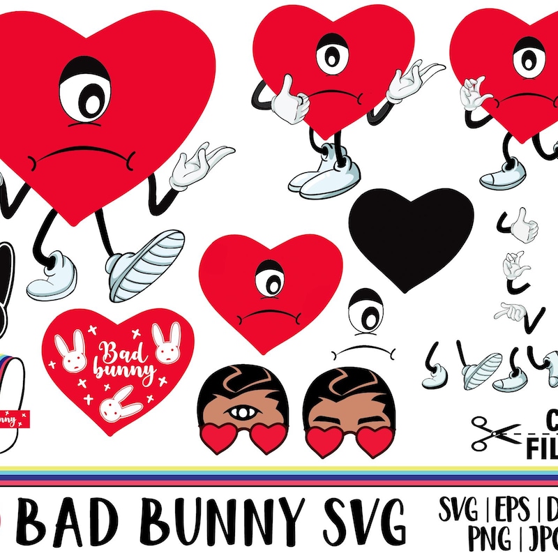 Bad Bunny Heart - Etsy