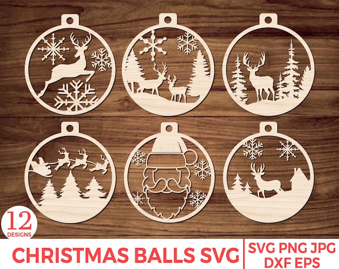 Christmas Ornament SVG Bundle 3 Layers Ornament Laser Cut Files ...