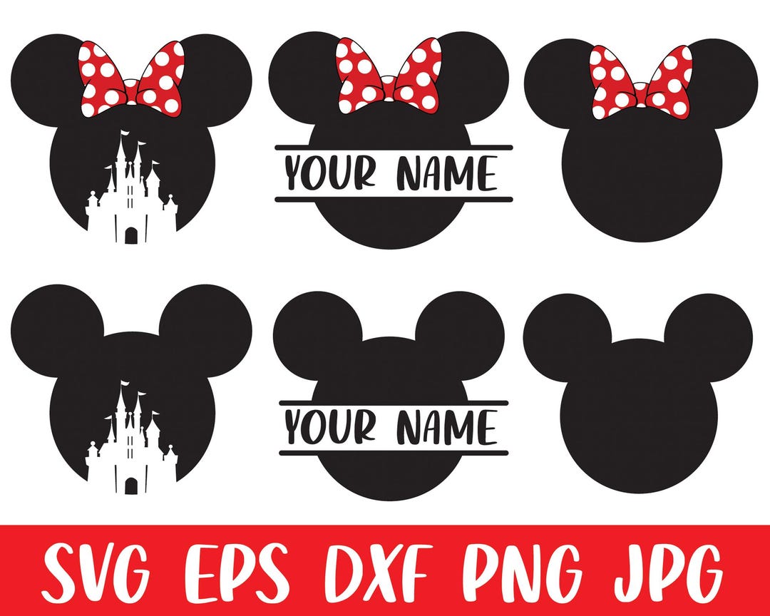 Mickey Mouse Svg Bundle, Layered Head Svg, Custom Name Mickey & Minnie ...